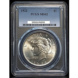 1922 - United States Peace Silver Dollar $1 PCGS MS-62