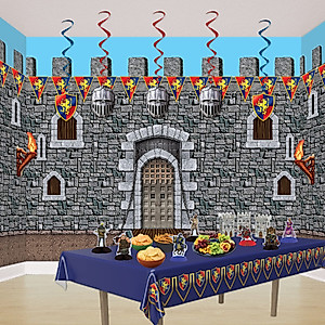 Beistle All Weather Plastic Medieval Fantasy Pennant Banner With Royal Lion Design For Castle Fairytale Theme Birthday Party Decorations