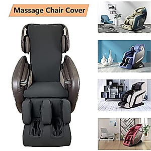 FBKPHSS Full Body Shiatsu Massage Chair Cover, Dust Protection Massage Chair Cover Stretch Fabric Zero Gravity Recliner Chair Cover for All Types of Massage Chairs,Black,Full Body