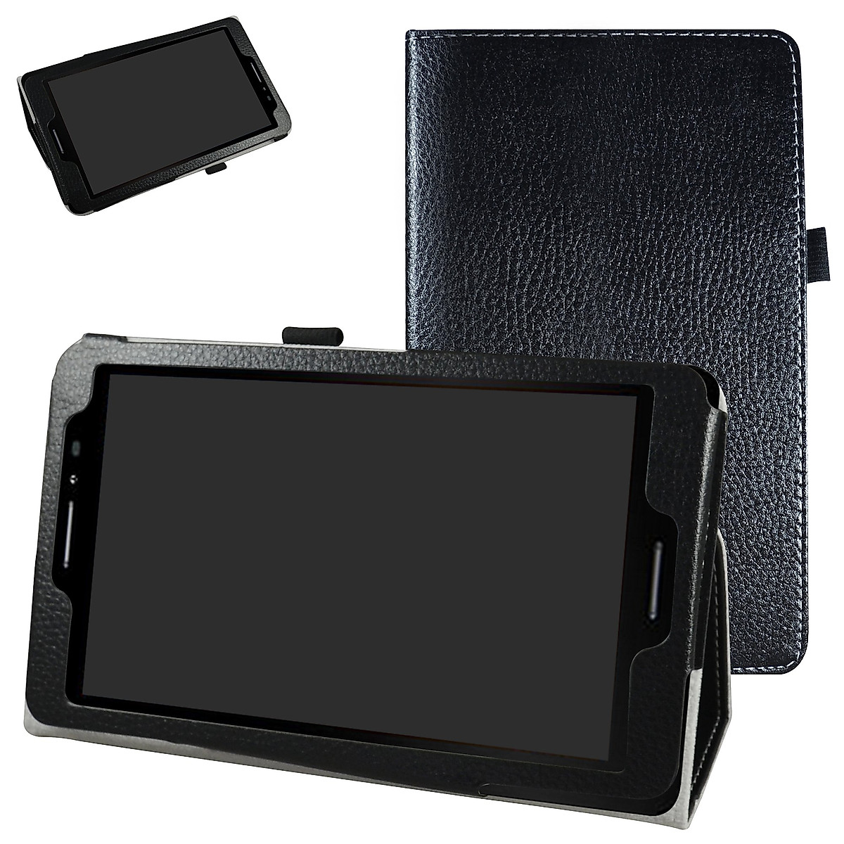 AT&T Trek 2 HD Case (Model 6461A),Mama Mouth PU Leather Folio 2-folding Stand Cover with Stylus Holder for 8" ZTE Trek 2 HD K88 /ZPad 8 K81 Android Tablet,Black