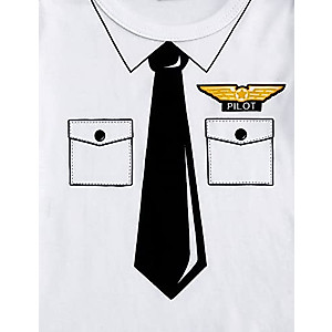 COSLAND Pilot Costume for Boys Todder Halloween Outfit, White, 12-18 Months