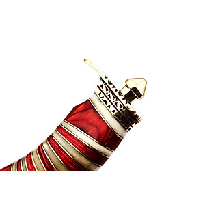 Skokie Knives Custom Hand Made Damascus Steel Hunting Bowie Knife Handle Camel Bone (Red)