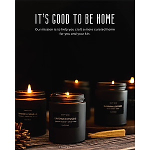 Scented Candles for Men | Smoke and Vanilla Candle for Men | Soy Candles, Long Lasting Candles, Home Decor | Masculine Candle, Wood Wicked Candles, Spring Candles | Vanilla Candle in Black Jar