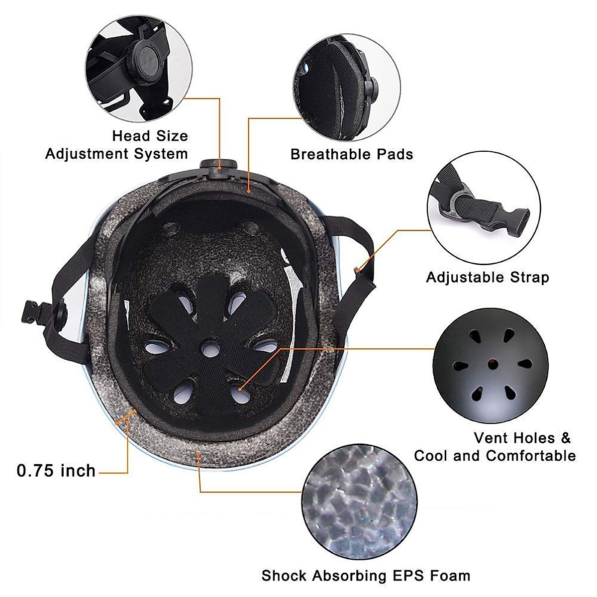 KAMUGO Kids Adjustable Helmet, Suitable for Toddler Kids Ages 2-8 Boys Girls, Multi-Sport Safety Cycling Skating Scooter Helmet (Purple, Small)