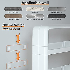 2-Tier Bathroom Space Saver,Over The Toilet Storage for Bath Essentials, Restroom Organization and Storage Shelf Over Washer and Dryer,No Drill,White