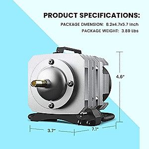 VIVOHOME Electromagnetic Commercial Air Pump, 32W 950GPH 6 Outlets for Aquariums, Fish Tank and Hydroponic Systems