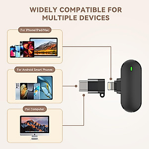 IMAXTOP Wireless Lavalier Microphone, Mini Microphone for iPhone,iPad,Android, 2 Pack Lavalier Mics with Charing Case, 2.4G Dual Channel Wireless Clip Mics for Video Recording,Interview,Live Streaming