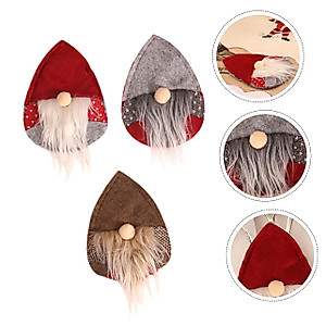 BESTOYARD 12 Pcs Cutlery Set Norse Decor Nativity Ornaments for Kids Xmas Kids Cutlery Wine Bottle Decor Forks Bag Mini Bottles Tableware Holder Elder Sweden Christmas Artificial Fur