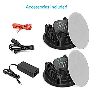 Pyle In-Wall and In-Ceiling Flush Mount Passive Speaker System - 5.25” Dual 2-Way Coaxial Speaker w/ ½ in. Tweeter, Rich Bass, 300 Watt Peak, Perfect for Home Surround Systems - 1 Pair (White)