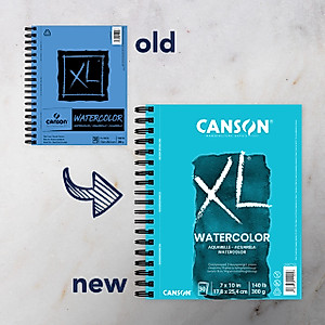Canson XL Series Watercolor Paper, Wirebound Pad, 7x10 inches, 30 Sheets (140lb/300g) - Artist Paper for Adults and Students - Watercolors, Mixed Media, Markers and Art Journaling