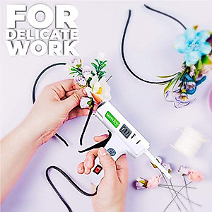 Hot Glue Gun, MONVICT 40W Mini Glue Gun Kit with Fine Tip & 30 Glue Sticks, Hot Glue Guns with Suction Cups Stand & Anti Stick Silicone Mat, On/Off Switch Design for DIY, Crafts, Home School Project