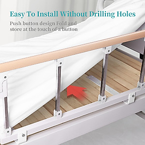 lefeke Bed Rails for Elderly Adults Safety，Folding Bedside Assist Rail Handle,Collapsible Bed Cane Bed Guard,Bed Railing for Seniors,Adjustable Bed Assist Handle for Preventing Falling Out of Bed