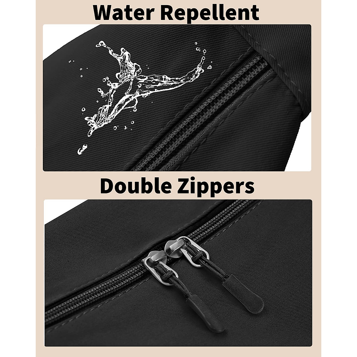 Small Sling Crossbody Bag for Women Men Trendy, Mini Crescent Bag with Adjustable Strap, 2 Zippers Lightweight Nylon Bag