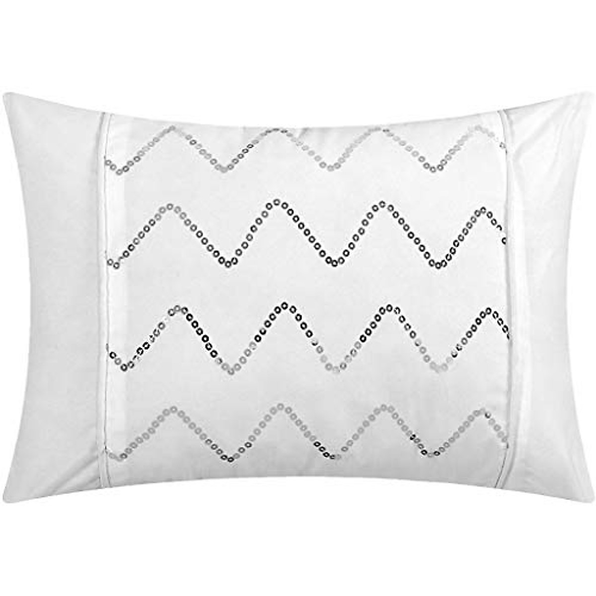 Chic Home Daya Cover Set Ruffled Pinch Pleat Design Embellished Zipper Closure Bedding, King Duvet, White