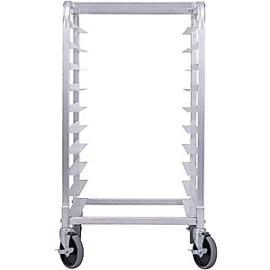 CHEFJOY 10 Sheet Aluminum Kitchen Bun Pan Sheet Rack w/Wheels 2 Lockable Home Commercial Use Bakery Cooling Rack Open Shelf