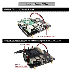 Geekworm X820 V3.0 2.5“ SATA HDD/SSD Storage Expansion Board, USB 3.0 Mobile Hard Disk Module for Raspberry Pi 3 B+/3B&2.5 Inch SATA HDD/SSD
