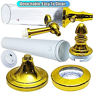 Drink Tower Dispenser with Ice Tube and LED Light - 3.2 Qt./3 L, Margarita Mimosa Tower Drink Dispenser with Tap, Freeze Tube Keep Beverages Cold, Perfect for Party Bar Gameday(Gold)