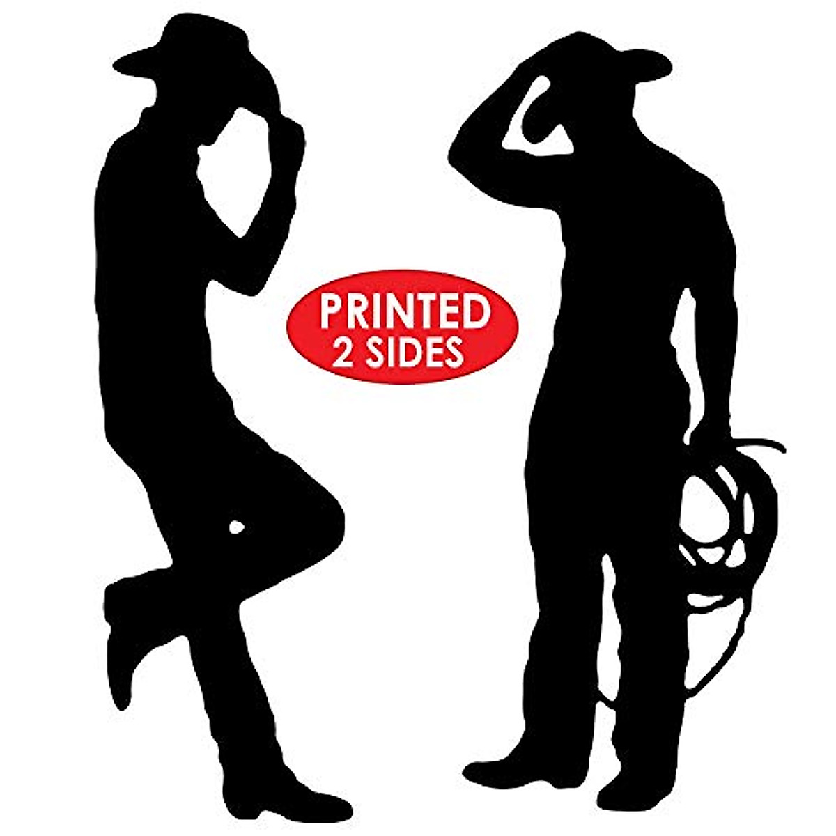 Beistle Western Cowboy Paper Silhouettes Decor-2pc, 35 and 37 inches, Black