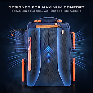 KastKing Bait Boss Fishing Tackle Backpack with Rod Holders-4 Tackle Boxes-Rain Cover,43L Large Storage for Fishing Gear,Orange