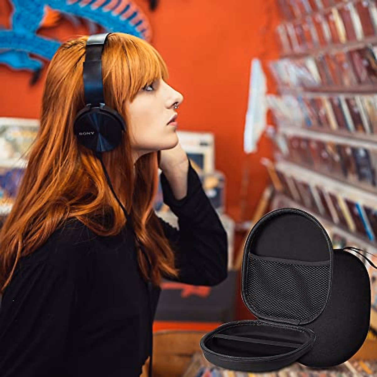 Headphone Carrying Case Organizer Hard Headphones Storage Bag Pouch Compatible with E7 PRO QC35 WH-CH500 XB450 550AP 650BT 950B1 N1 AP Sony MDR-ZX100 ZX110 ZX300 ZX310 ZX600 MDR-10RBT
