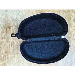 alladaga 3 Pack Zipper Shell Eyeglasses and Sunglasses Case with Plastic Carabiner Hook (Black)