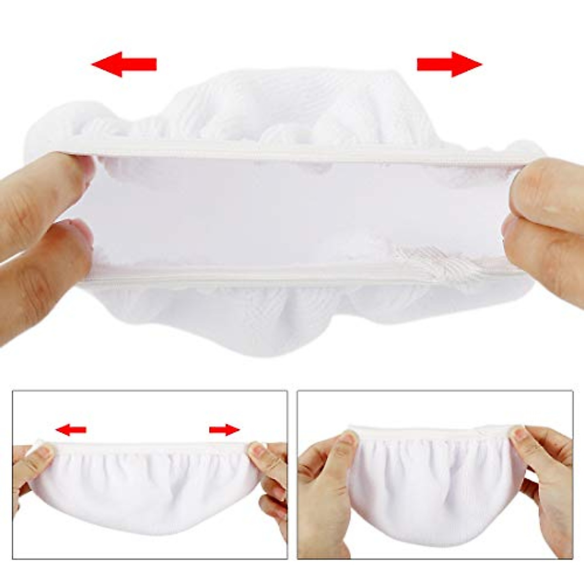 X AUTOHAUX 5pcs 9-10 Inch White Soft Mircrofiber Car Wax Polishing Bonnet Buffing Pad Washable Covers Polisher Waxing Tools 9" 10"