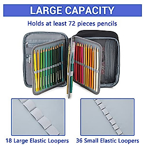 VONXURY 2 Compartments School Backpack and 52 Slots Pencil Case Bundle Black