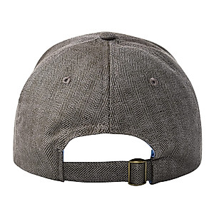 BOTVELA Linen Baseball Cap for Men Breathable Summer Dad Hat Adjustable Structured Outdoor Sports Cap (Herringbone Grey)