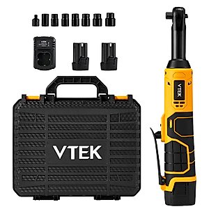 VTEK 3/8" Extended Cordless Ratchet Wrench 16.8V Electric Ratchet Wrench,40 Ft-lbs 400RPM Power Ratchet Wrench