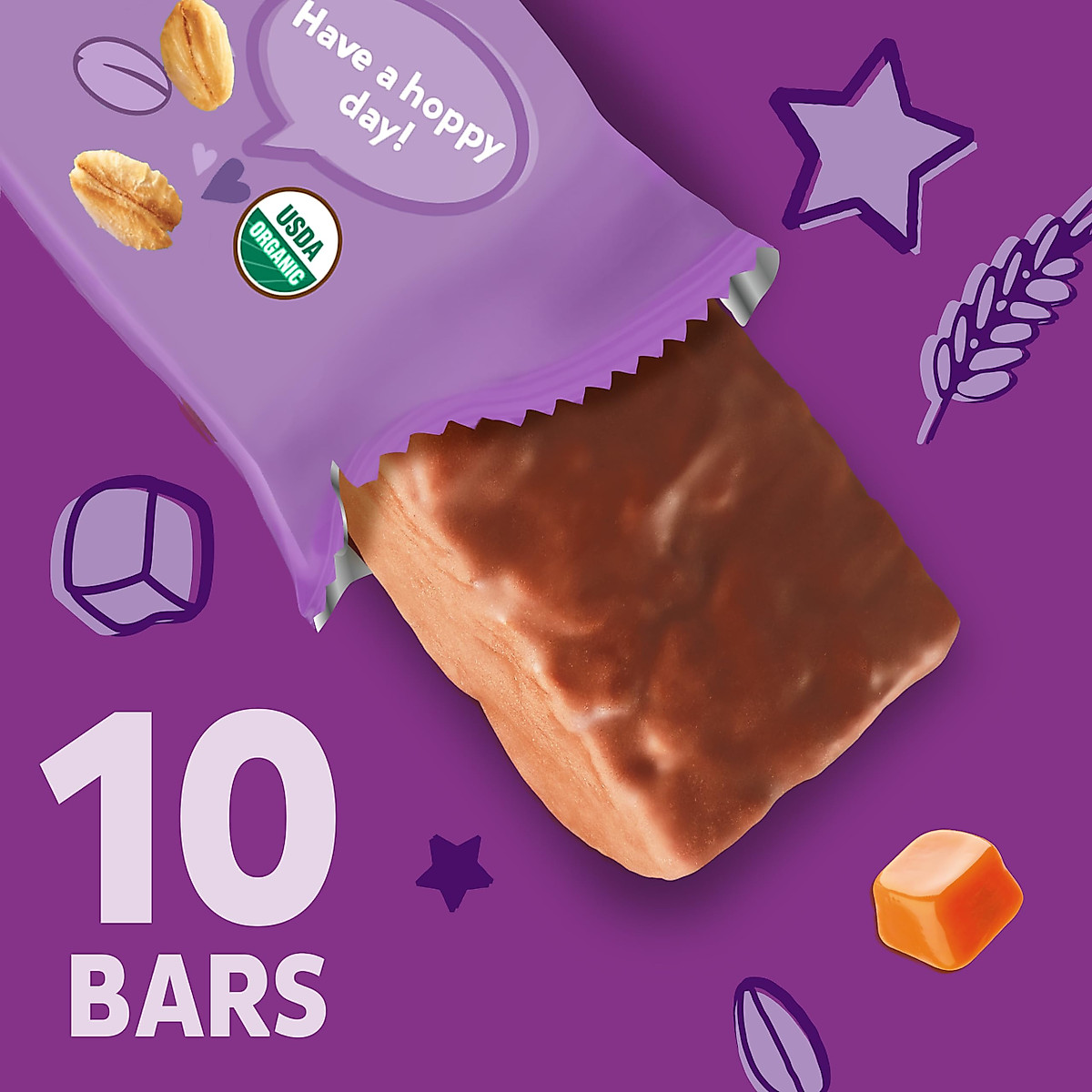 Annie's Organic Dipped Granola Bars, Caramel, Peanut Free, 10 Bars