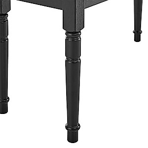 MUSEHOMEINC Two Tone Farmhouse Style Solid Wood Bench, Black/Espresso