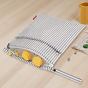 BABEYER Wet Dry Bag for Breast Pump Parts Storage, Waterproof Pump Parts Bag with Place Mat for Moms Pumping at Work-Straps