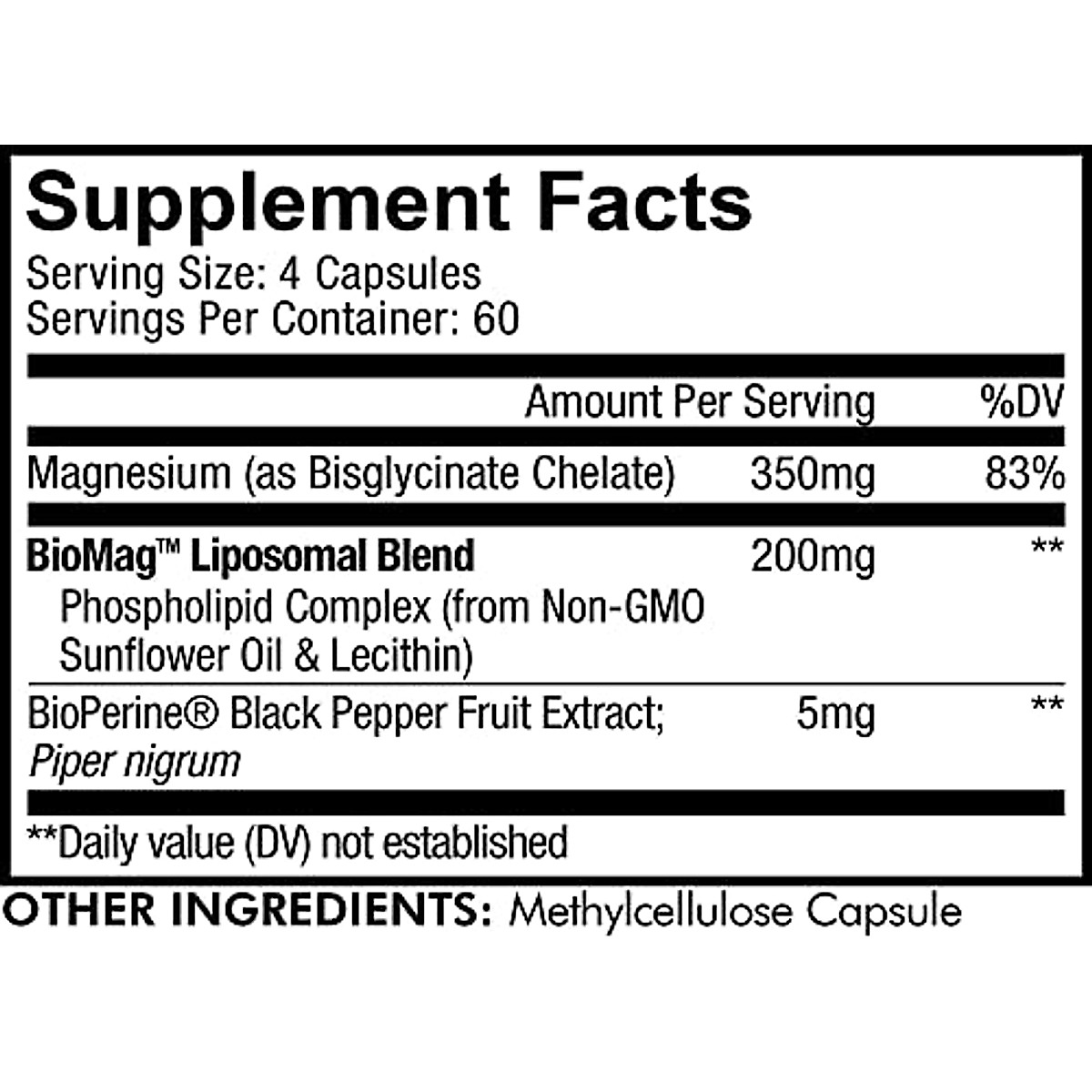 Codeage Liposomal Magnesium Glycinate Supplement, 2-Month Supply, Bisglycinate Magnesium Chelate, Chelated Magnesium Mineral Pills, BioPerine Black Pepper Vitamins Capsules, Non-GMO Vegan, 240 ct