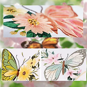 Highkick Embroidery Kit for Beginner,Embroidery Kit for Adults, All in one,Madame Butterfly,4 Pack