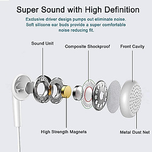 Wired Earphones Hi-Fi Sound Headphones Handsfree Mic Headset Earbuds Compatible with Motorola One 5G - One 5G Ace - Razr (2020) - Revvlry Plus