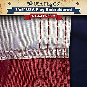 American Flag by USA Flag Co. is 100% American Made: The Best 3x5 Embroidered Stars and Sewn Stripes, Made in the USA (3 by 5 Foot)