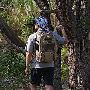 KastKing Karryall Fishing Tackle Backpack with Rod Holders 4 Tackle Boxes,40L Large Storage Water-resistant Fishing Bag Store Fishing Gear and Equipment for Fishing,Camping,Hiking,Outdoor Sport