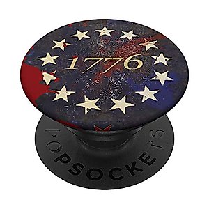 13 Star Flag Betsy Ross Distressed 1776 American Patriotic PopSockets Grip and Stand for Phones and Tablets