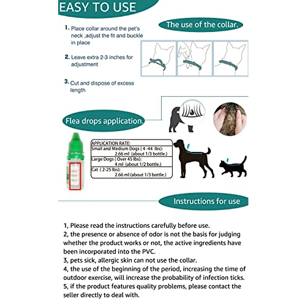 Cat Flea and Tick Treatment and Prevention, Effective Spot-On Made with Natural Formula, 2-25 lbs, (9 Month Supply)