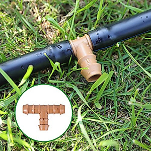 FOGWOWO Drip Irrigation Universal Tee 1/2inch(17mm.600 ID) Tubing Fitting, Barbed Connector for 1/2inch Drip Irrigation Pipe(25pcs /Pack)