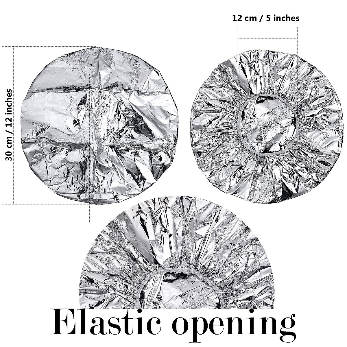 12 Pieces Deep Conditioning Caps Aluminum Foil Reusable Hair Processing Caps Hair Coloring Shower Caps for Home Salon Use (Silvery, 12 Inch)