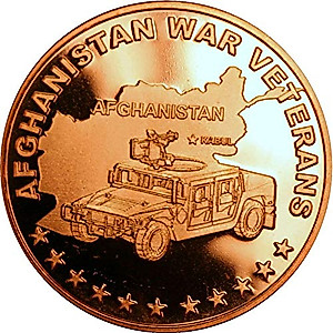 Jig Pro Shop Private Mint 1 oz .999 Pure Copper Round/Challenge Coin (Afghanistan War Veterans)