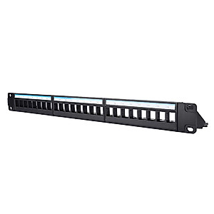 Diyeeni 19Inch 24 Port Data Patch Panel Mountable Data Patch Panel CAT6 Network Cable Rack Easy to use(Not Include Modules)