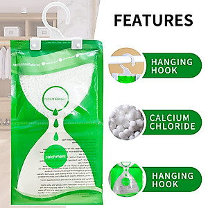 Wardrobe Dehumidifier Hanging Bags,7 Packs Moisture Absorber Deodorate Moistureproof Desiccant Use for Kitchen Bathroom Wardrobe,Closet Dehumidifier Bags