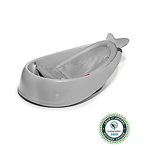 Skip Hop Baby Bath Tub, 3-Stage Smart Sling Tub, Moby, Grey