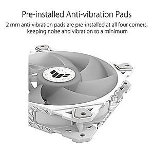 ASUS TUF Gaming TF120 ARGB White Edition (3-Pack) 3-Pin Customizable LEDs Blade, Advanced Fluid Dynamic Bearing