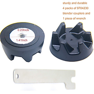 9704230 Blender Coupler 4Packs with 1 Spanner Kit Replacement for Kitchenaid Blender Replacement Parts WP9704230VP WP9704230 KSB5WH KSB5WH4 KSB5 KSB3 Driver PS11746921 AP6013694 AP2930430 PS401661