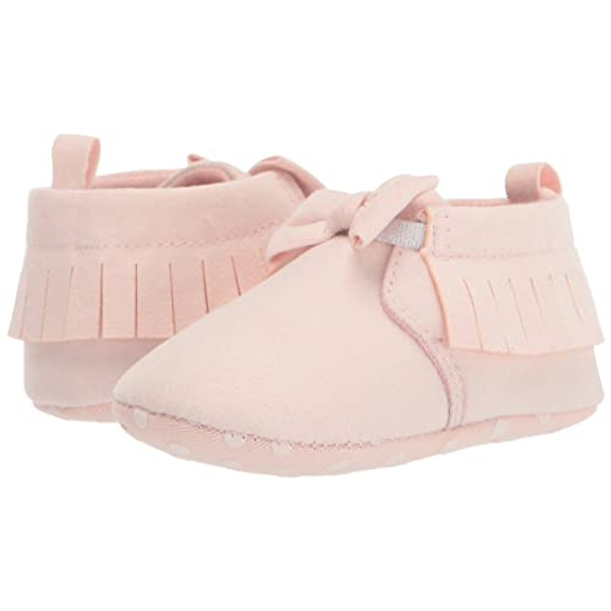 Gerber Baby Moccasins Crib Shoes Newborn Infant Neutral Boys Girls, Pink Fringe, 3 6 Months Unisex