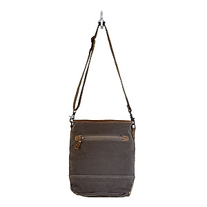 Myra Bag Tiered Shoulder Bag Upcycled Cotton & Cowhide Leather S-2872