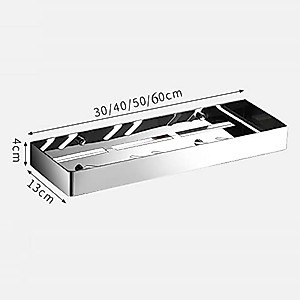 Shower Shelves Adhesive Shower Rack Wall Mounted Shower Basket Stainless Steel No Drilling Anti Rust for Bathroom Kitchen,chrome,1 Tier 50cm